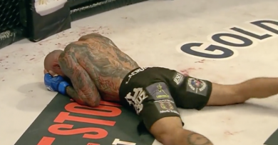 GIF | Michael Page fractures Evangelista Santos’ skull with flying knee ...
