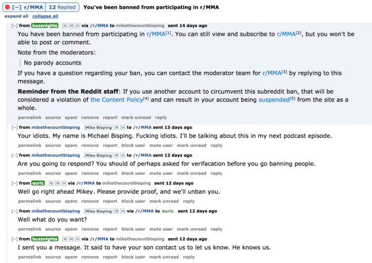 Michael Bisping Had to Get His Son to Un-Ban Him From Reddit | BJPenn.com