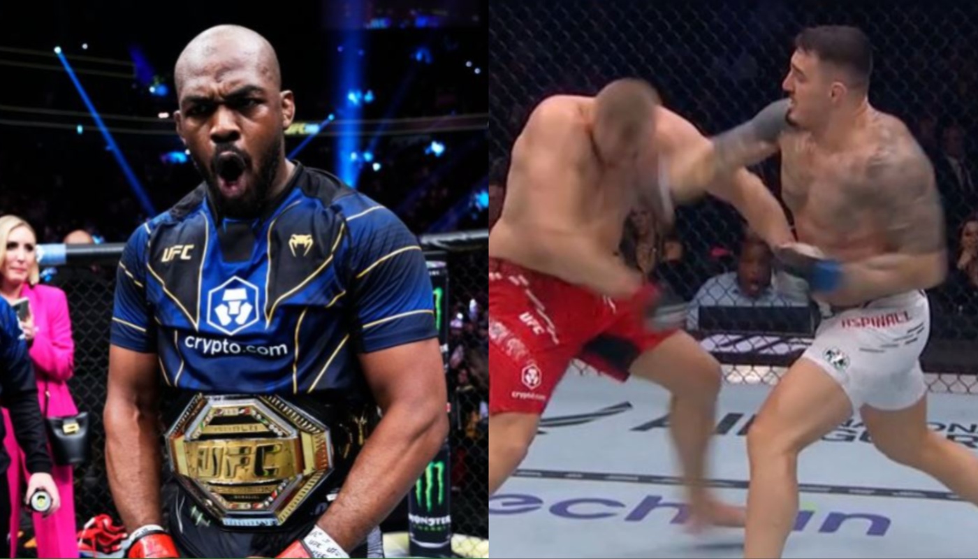 Jon Jones reacts to Tom Aspinall knocking out Sergei Pavlovich at UFC ...