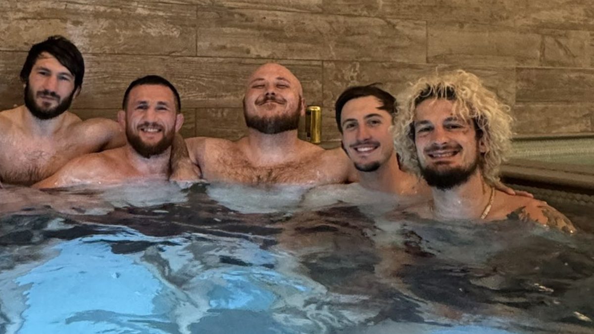 Sean O'Malley and Merab Dvalishvili in random jacuzzi crossover ...