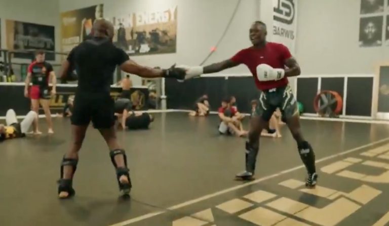 WATCH | UFC legends Israel Adesanya and Kamaru Usman go toe-to-toe in ...