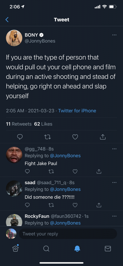 Jon Jones shares a message for individuals who pull out cell phones ...